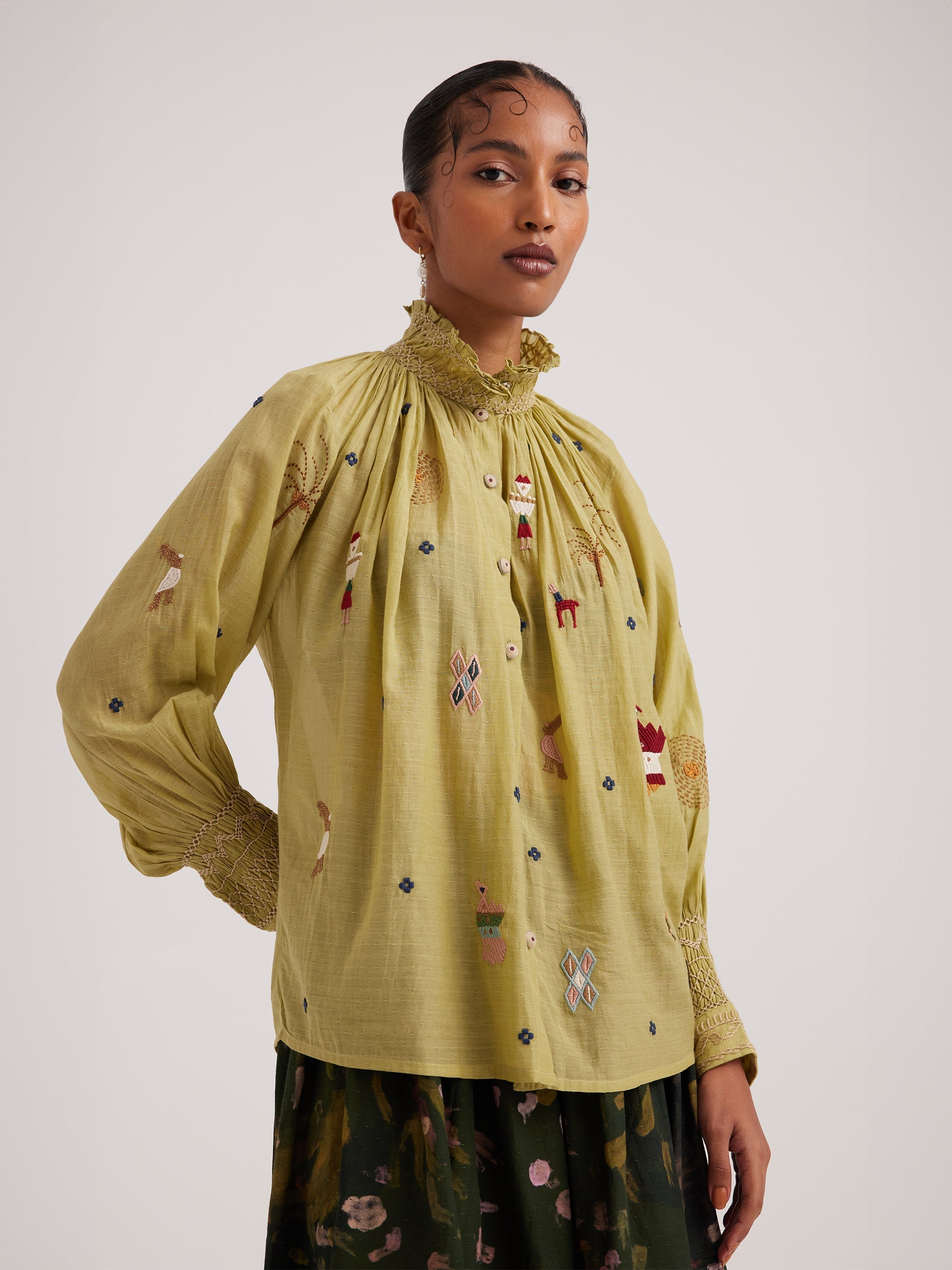 Buy Folk Green Farmer Top Online – Cord Studio