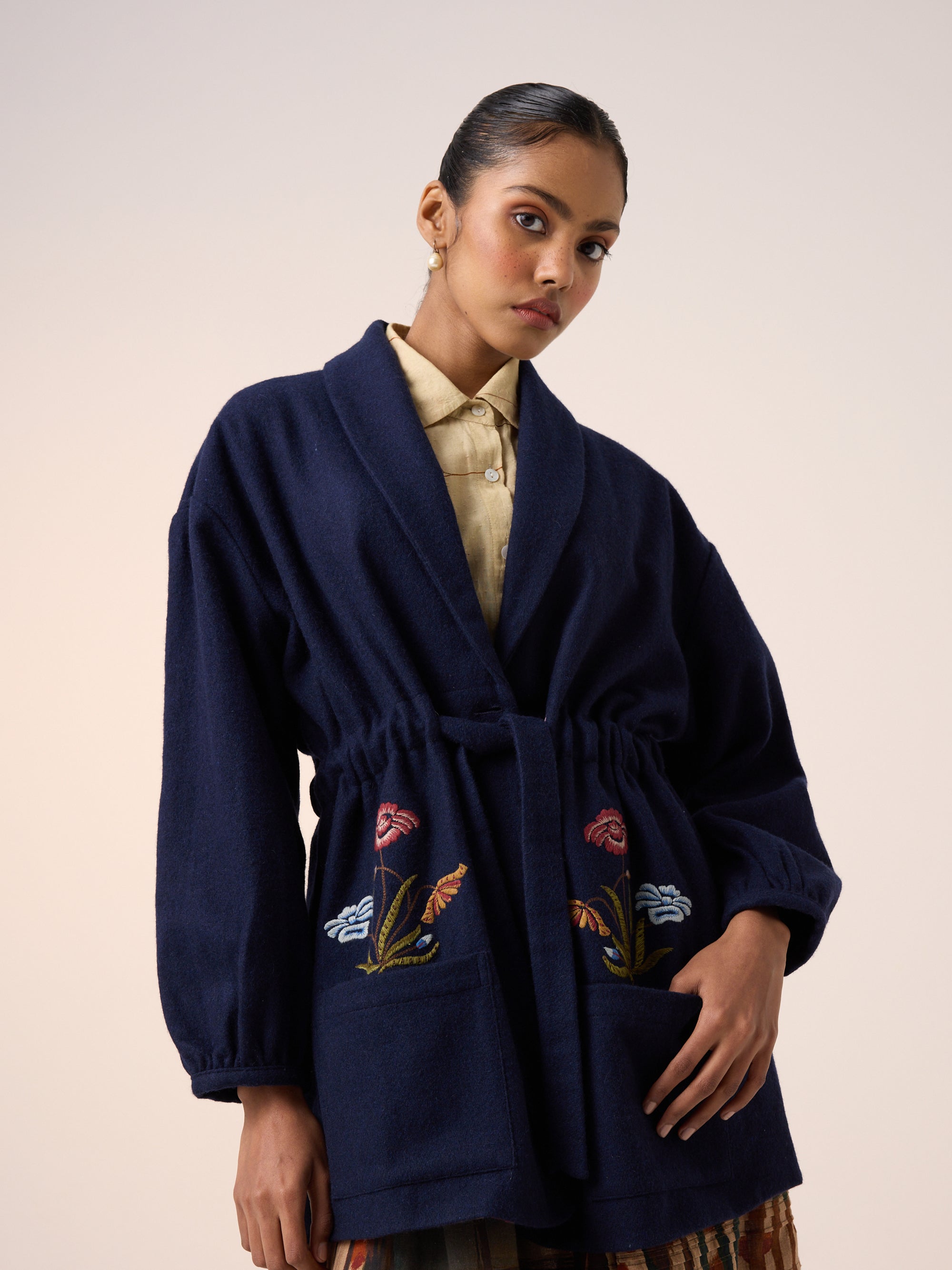 Artist Blazer Ink – Adjustable Belt & Shawl Collar for a Chic Fit – Cord Studio