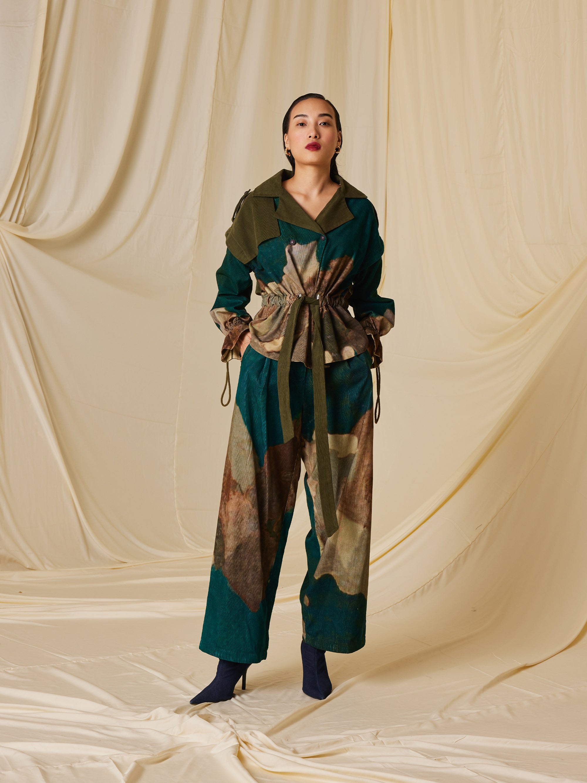 Zoey Set | Green Rock Printed Co-Ord Set – Cord Studio