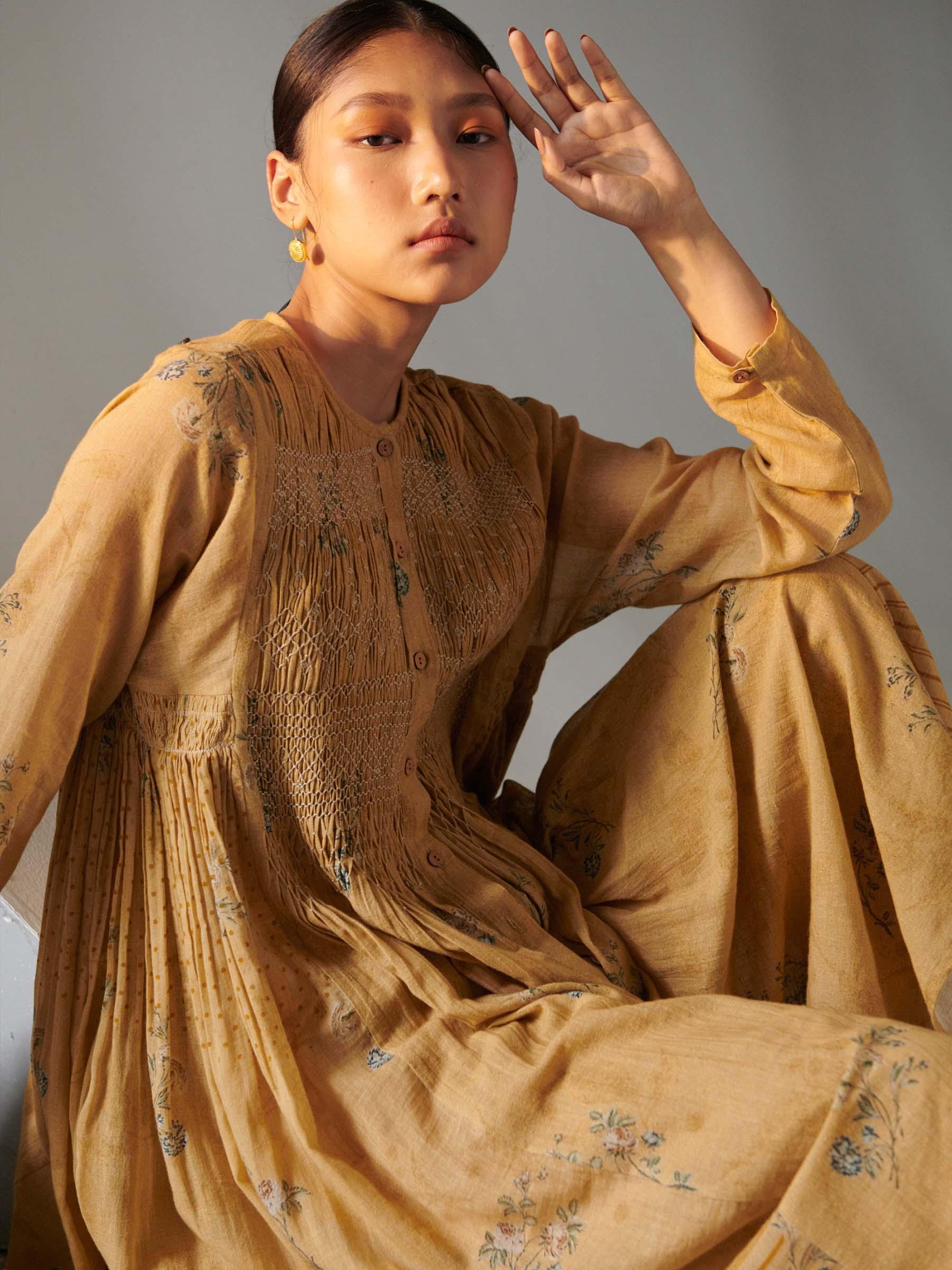 Frida Dress | Yellow Contemporary Long Dress For Women Online | COrd Studio – Cord Studio