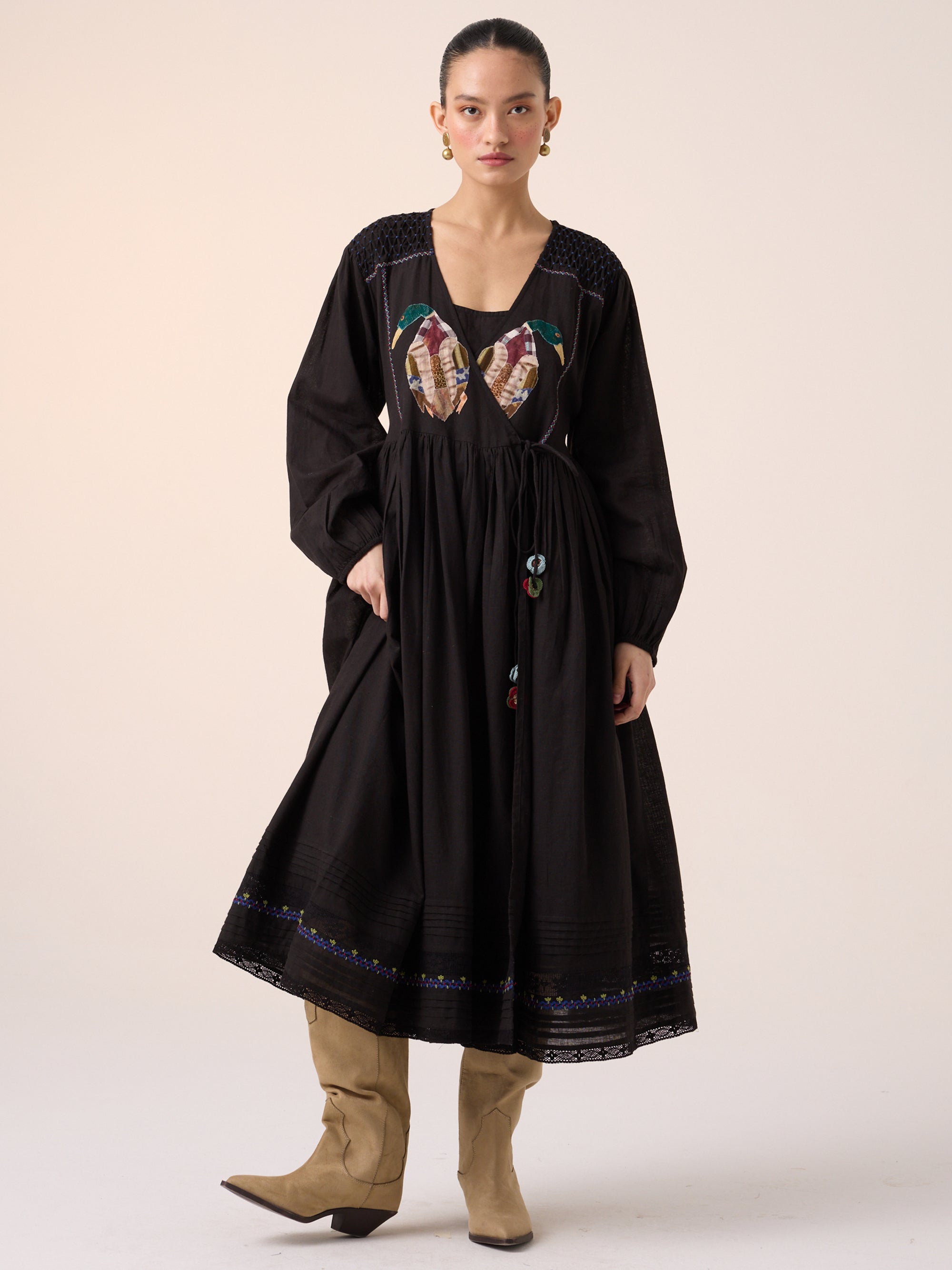 Poem Dress - Black Duck Applique – Cord Studio