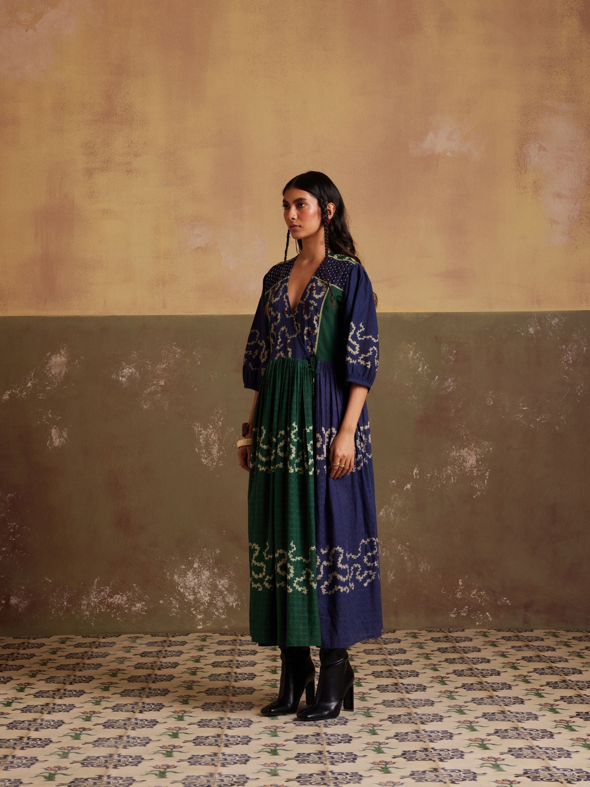 Poem Dress | Indigo Spiral Cotton Dress – Cord Studio