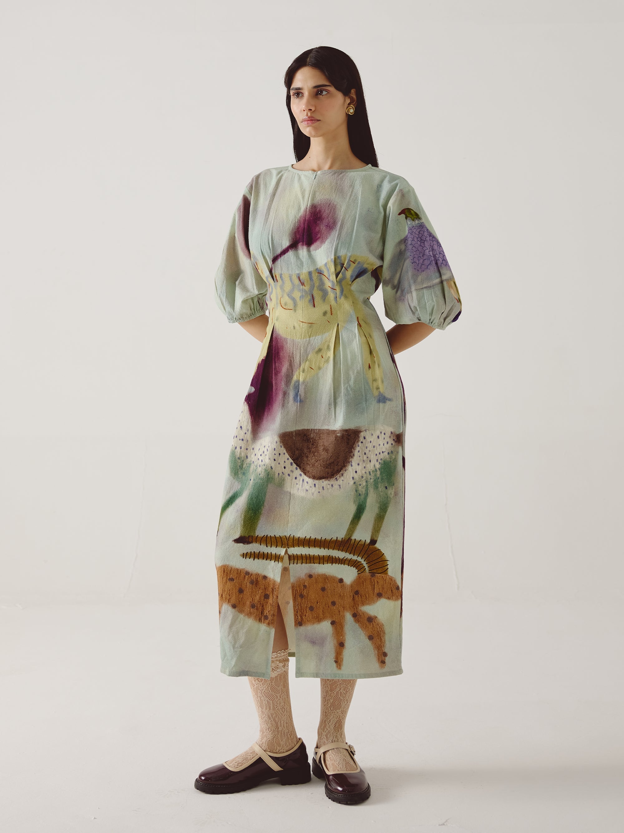 Shaft Dress : Printed Cotton Long Dress – Cord Studio