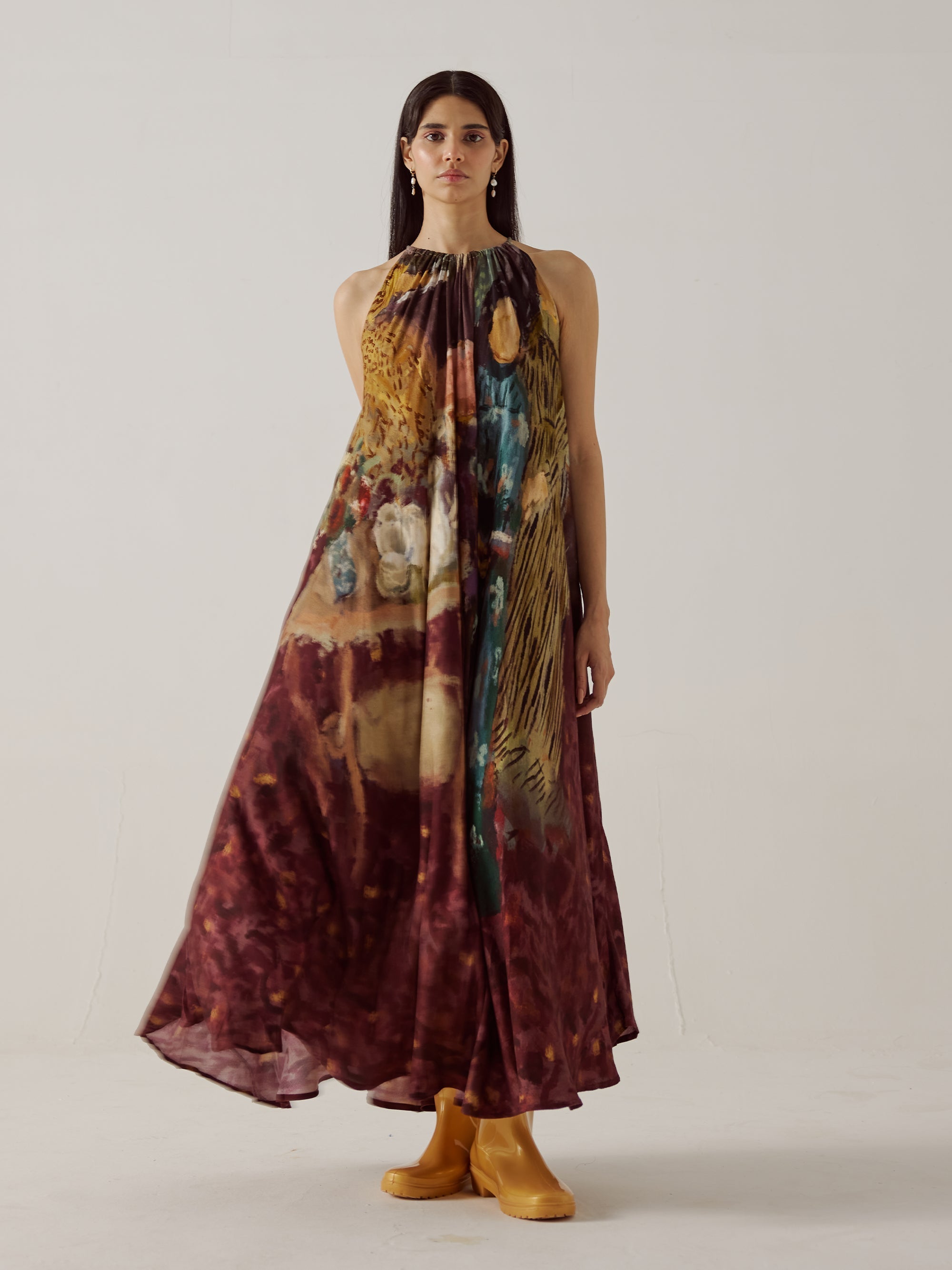 Circle Dress Long : High Tea Printed Sleeveless Dress – Cord Studio