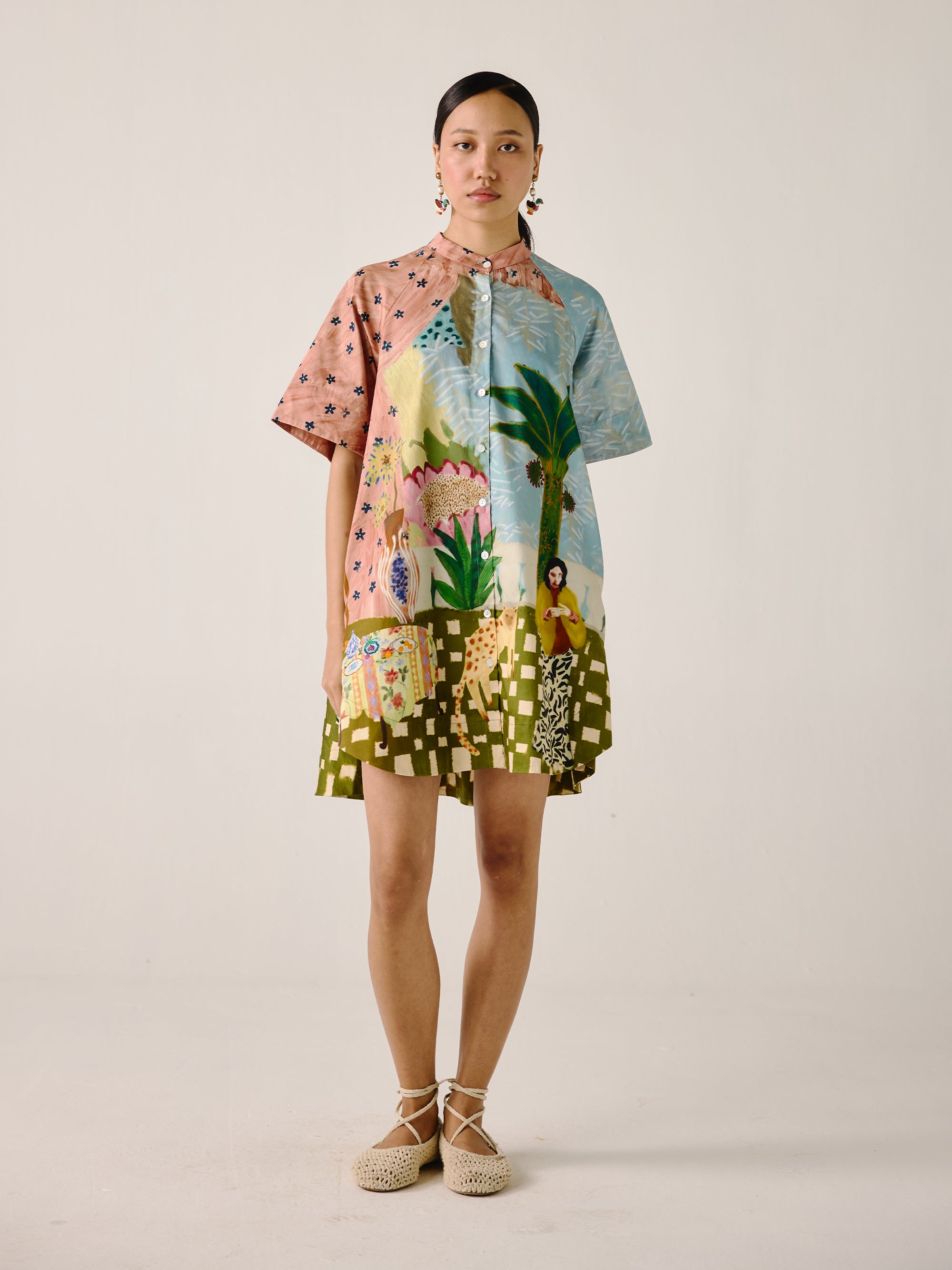 Alice Printed A-Line Short Dress – Cord Studio