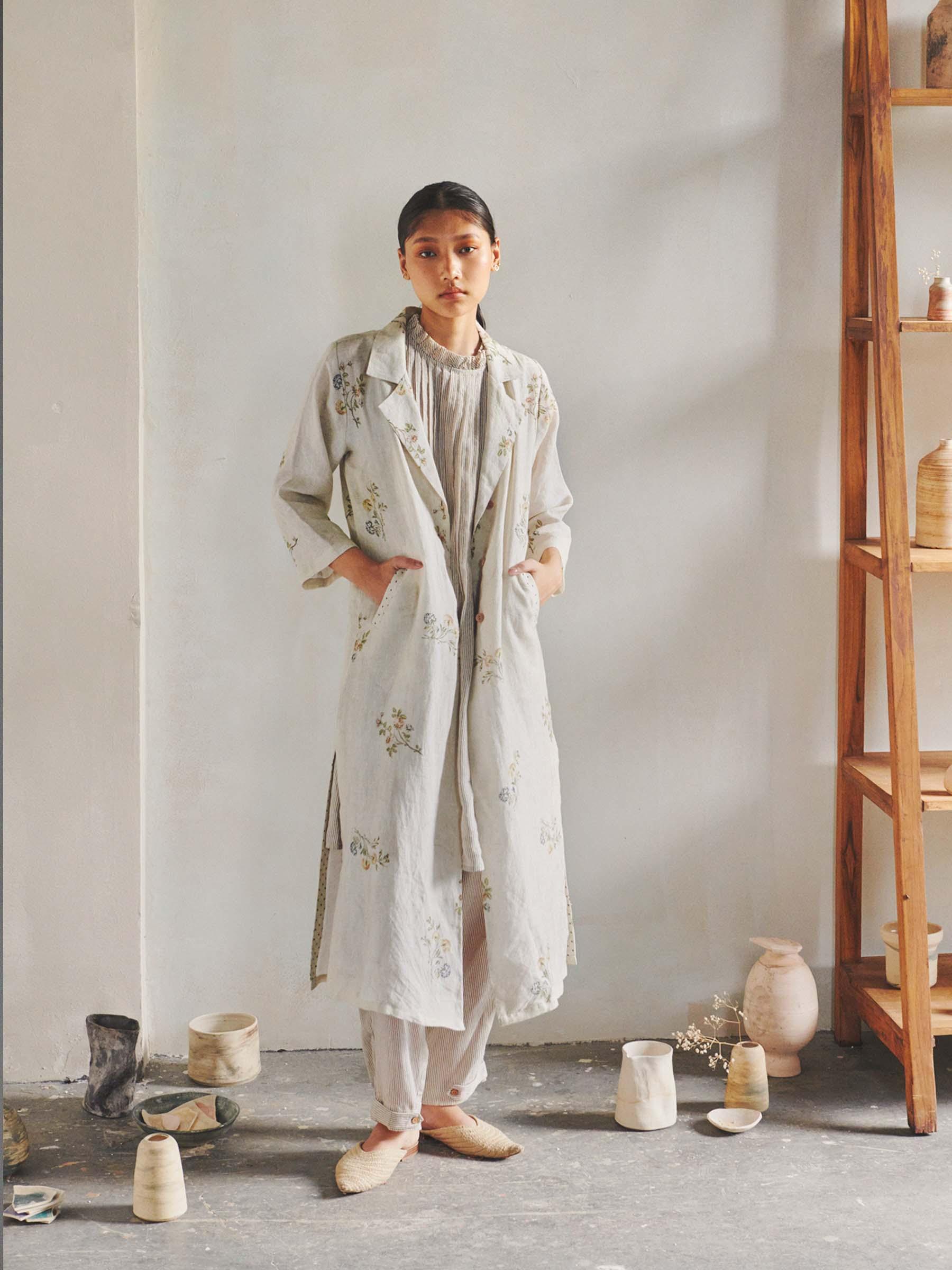 Adrein Set | Ivory Long Hand Women Jacket Set Online | Cord Studio